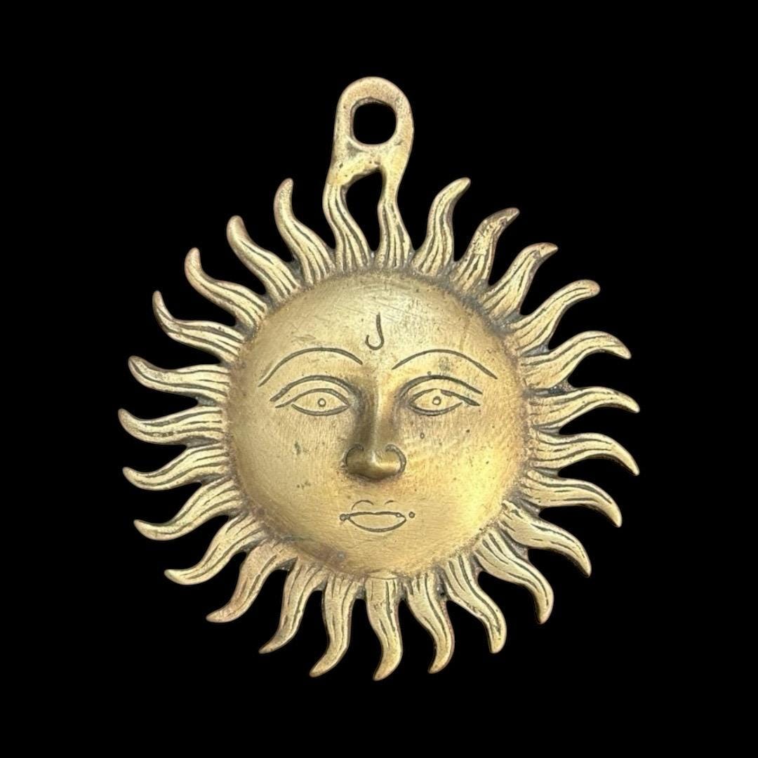 Vintage Brass Sun Wall Hanging: Sacred Space Decor (5 Inches) - Etsy