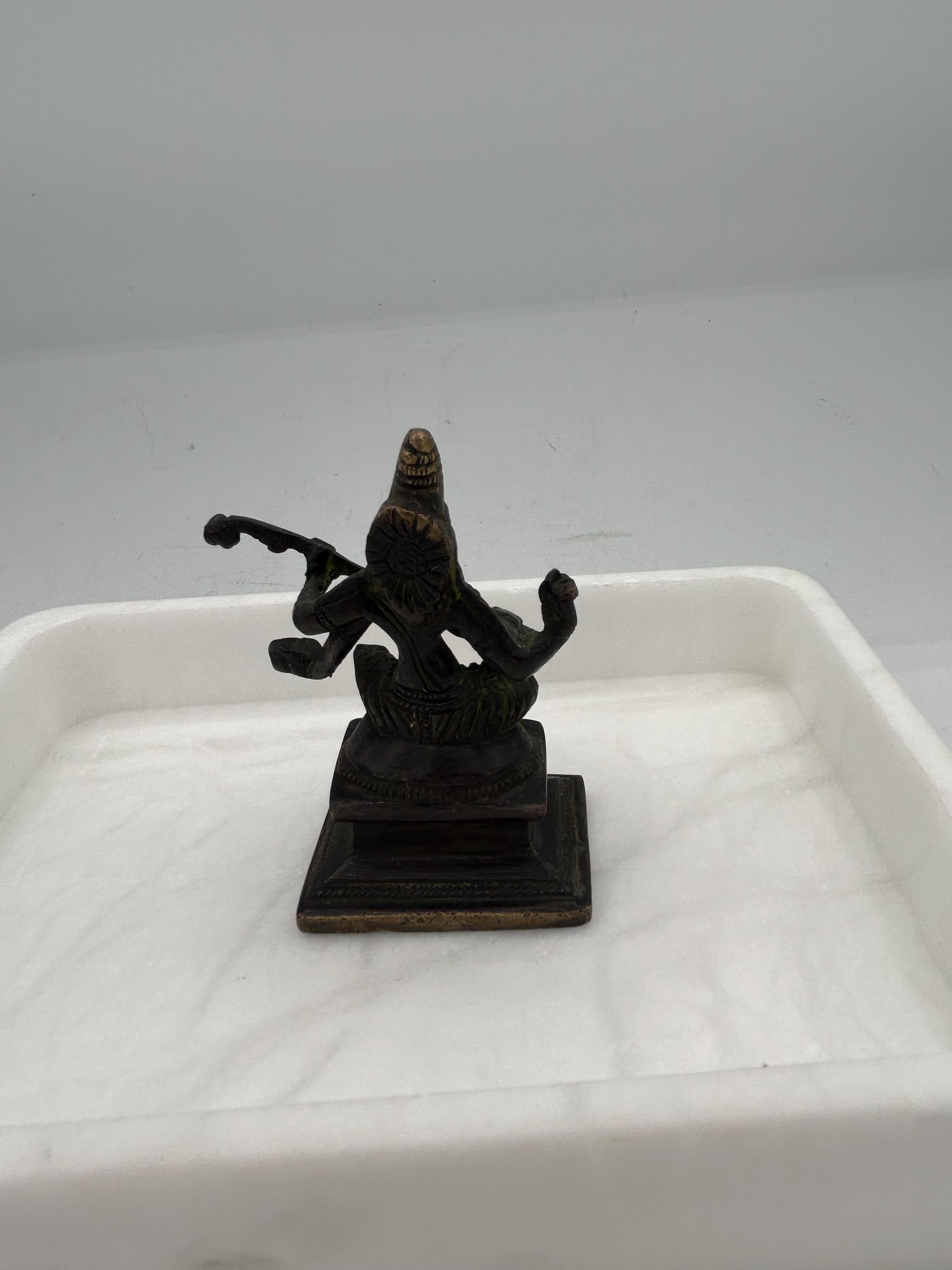 Antique 19th Century Indian Bronze Saraswati Statue,goddess of Wisdom ...