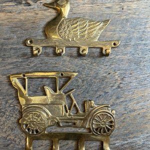Vintage Solid Brass Duck Hooks -wagonette Hooks Hold Keys, Hats ...
