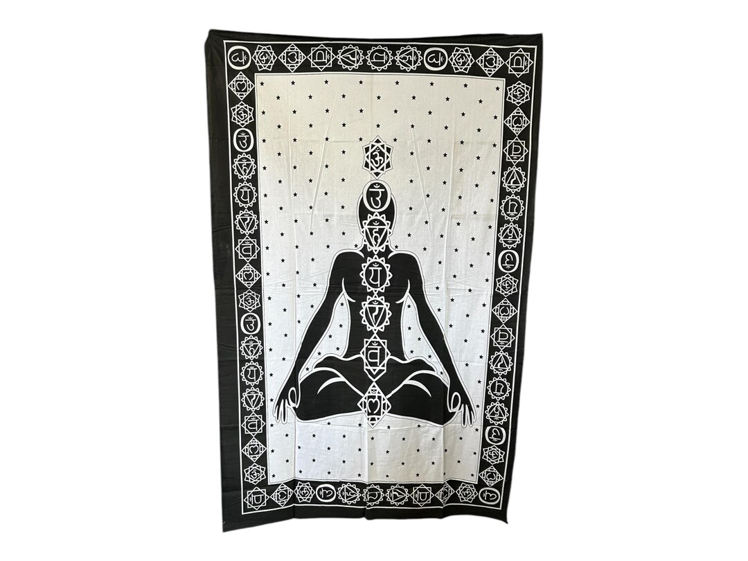 Seven Chakra Organic Cotton Tapestry: Meditation Room Decor - Etsy
