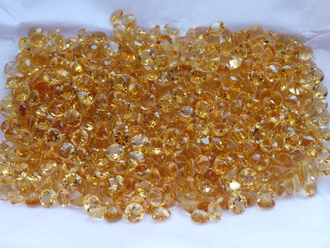 AAA Quality 4x4mm Natural Citrine Round Faceted Cut Loose Gemstones ...