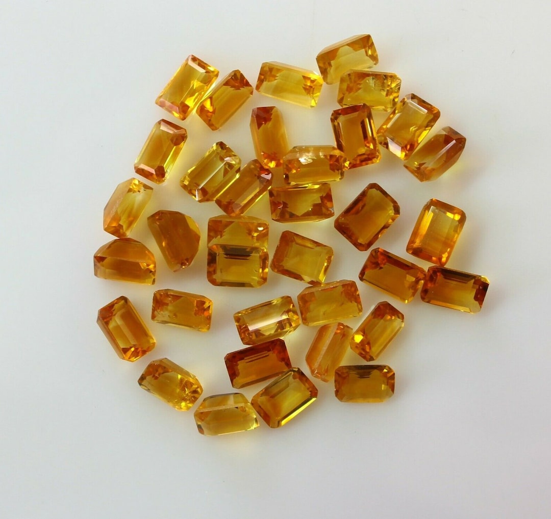3x5mm- 4x6mm- 5x7mm Natural Citrine Octagon Faceted Cut Loose Gemstones ...