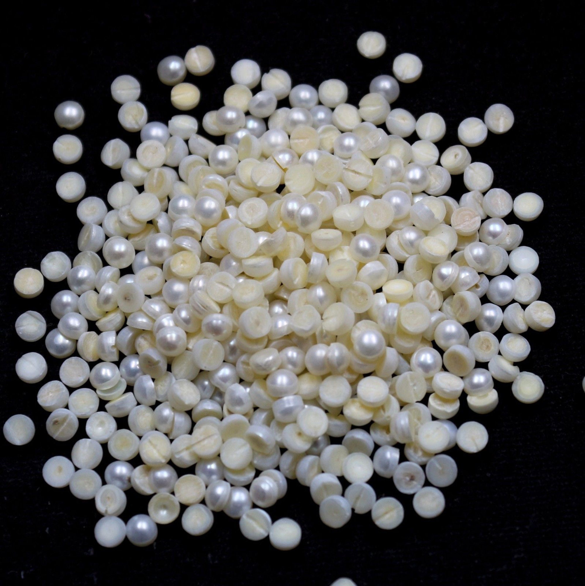 3mm-4mm-5mm-6mm Natural Fresh Water Pearl Round Cabochon Flat Back ...