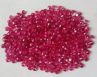 AAA Quality 1x1mm Natural Ruby Round Faceted Cut Loose | Etsy