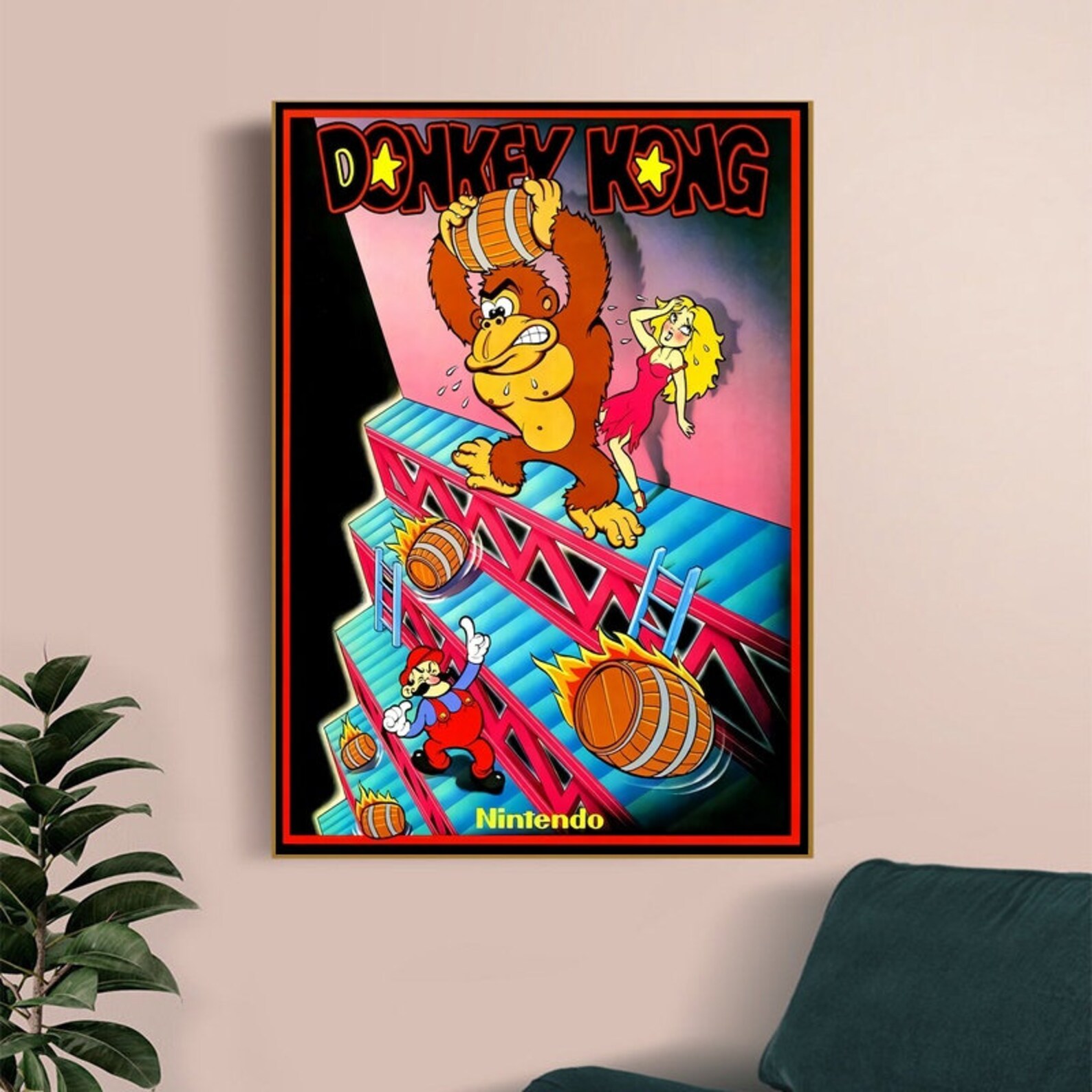 Donkey kong poster Game poster canvas poster mural art | Etsy