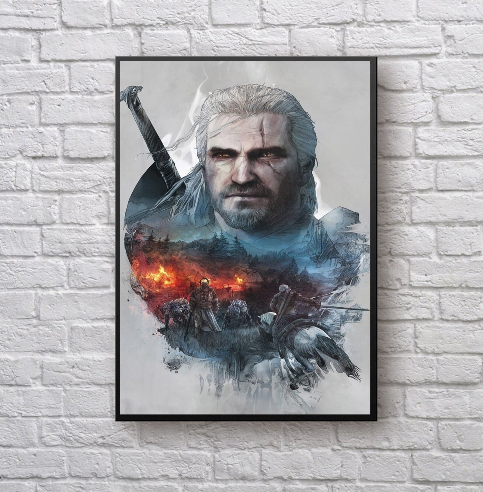 The Witcher 3 Poster cover Game poster canvas poster mural | Etsy