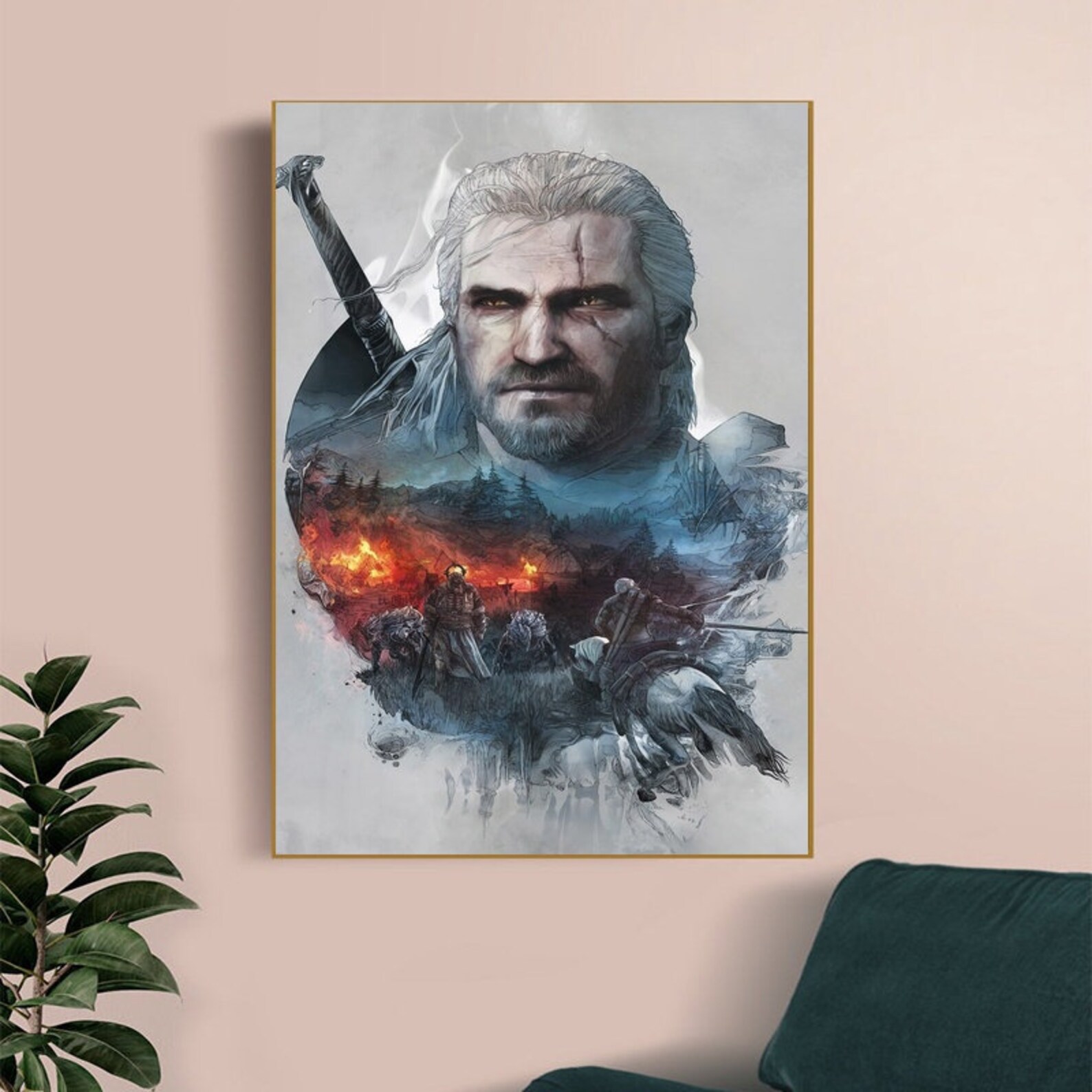 The Witcher 3 Poster cover Game poster canvas poster mural | Etsy