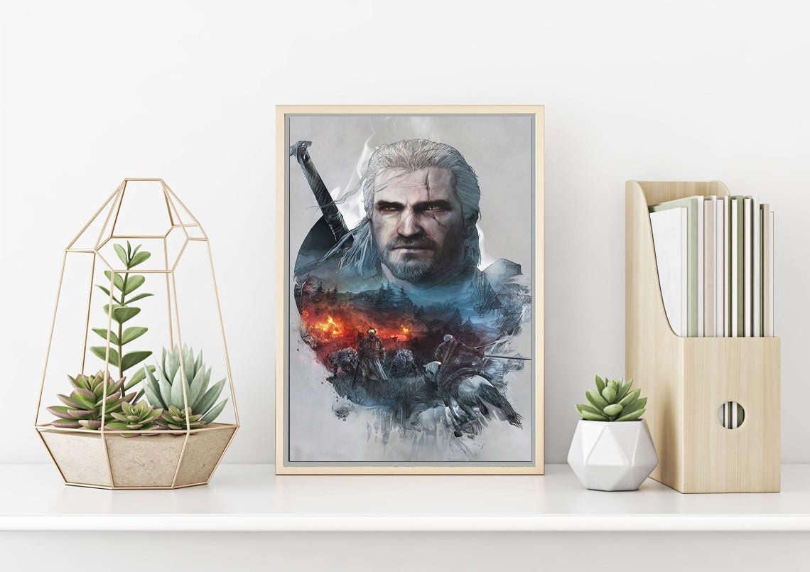 The Witcher 3 Poster cover Game poster canvas poster mural | Etsy