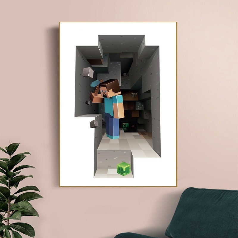 Minecraft 3D Poster Cover Spiel Poster Leinwand Poster | Etsy