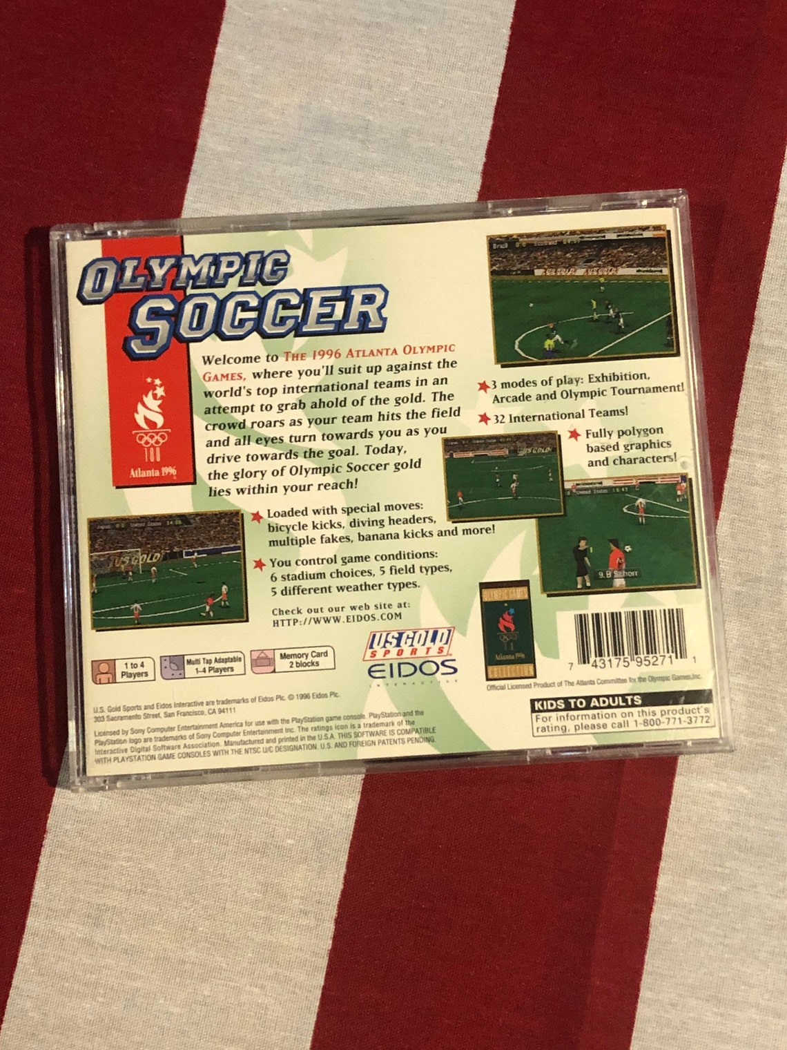 Sony Playstation 1 Game Olympic Soccer FAST FREE SHIPPING - Etsy