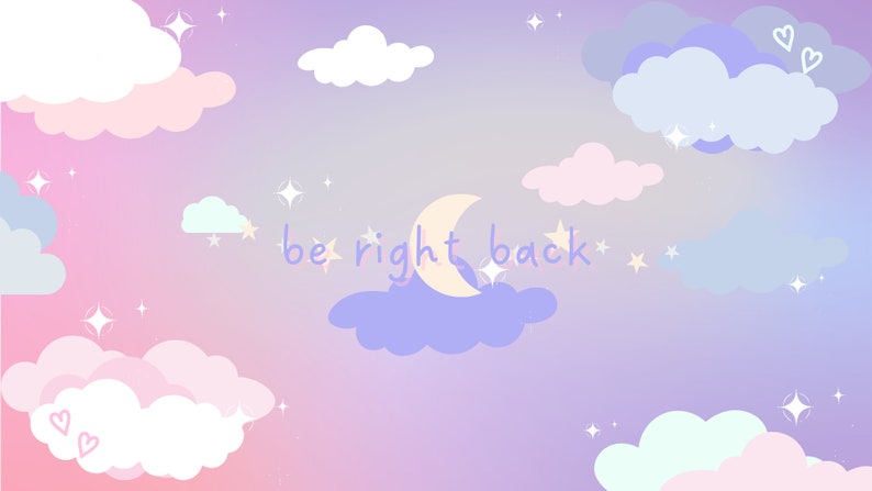 Twitch Animated Stream Screen Scenes/ Pink/purple Clouds Aesthetic ...