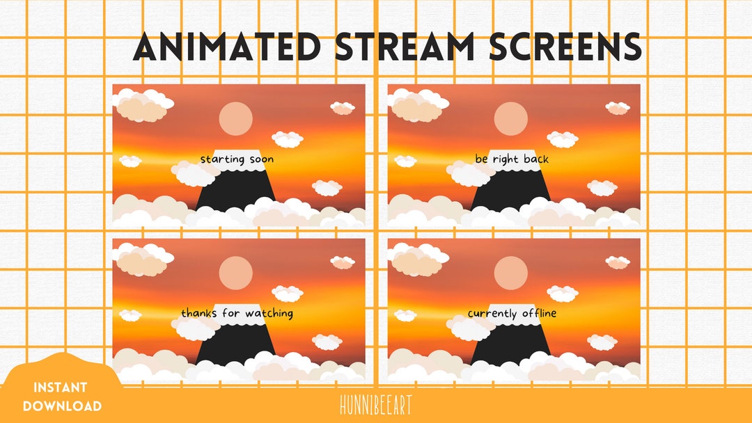 Twitch Animated Stream Screen Scenes/ Orange Sunset Clouds - Etsy