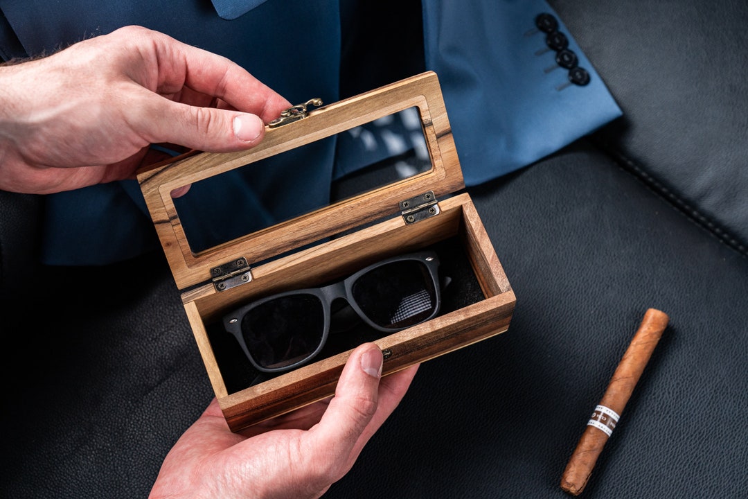 Sunglasses Display Case, Wooden Compartments, Glasses Display Tray ...