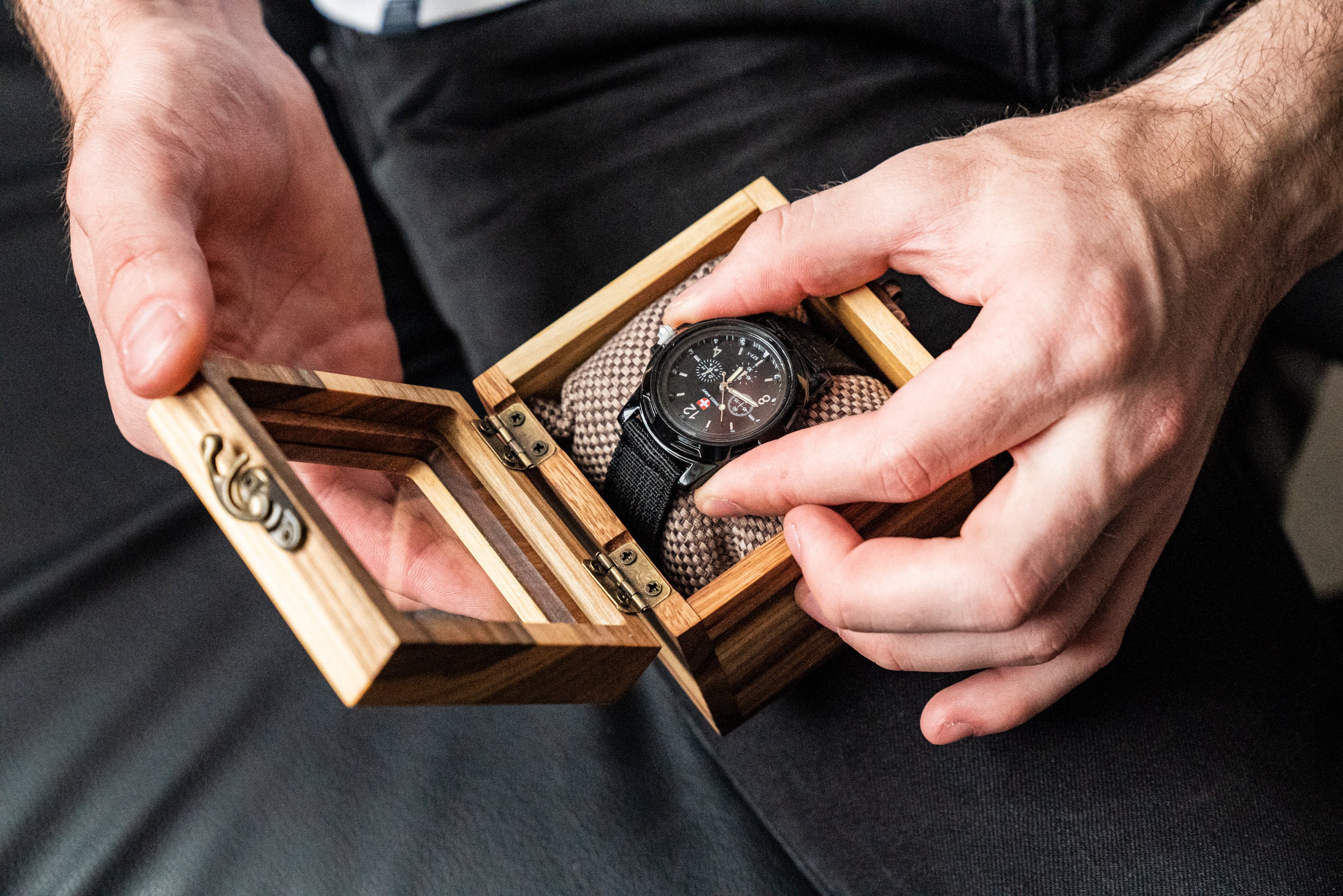 Wooden Watch Box Gift Box for Watch Watch Box for Groomsmen - Etsy