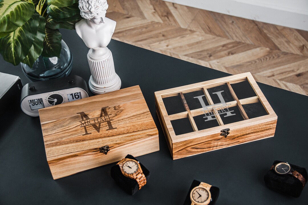 Watch Box for Men Personalized, Wooden Watch Box, Watch Box for 12 ...