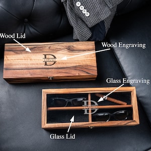 Personalized Wooden Glasses Case, Engraved Glasses Box, Wooden ...