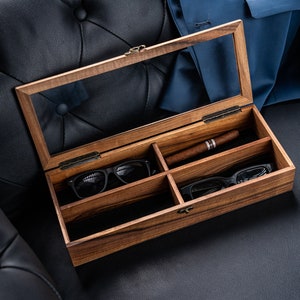 Personalized Wooden Glasses Case, Engraved Glasses Box, Wooden ...