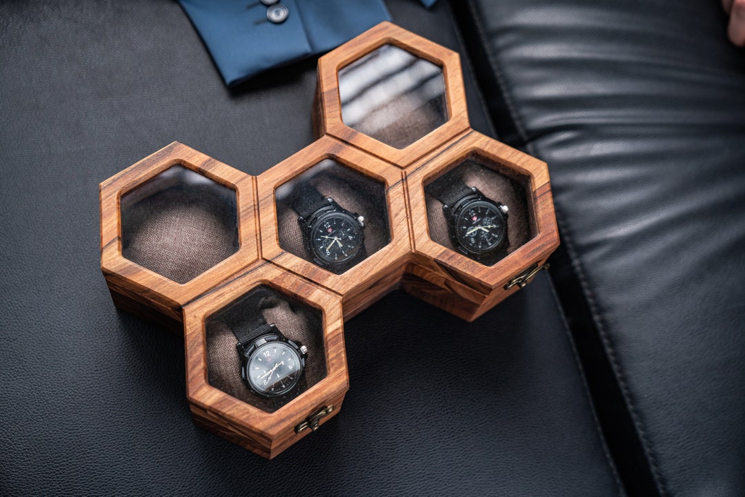 Watch Box for Men, Wood Watch Display Case, Custom Wooden Mens Watch ...