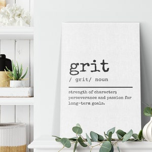 Grit Definition, Printable Wall Art, Grit Print, Grit Poster, Grit Wall ...