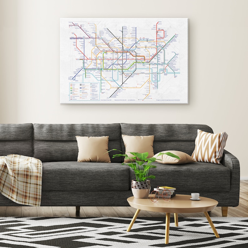 London Underground Map - Canvas Wall Art Print Wall Hanging London ...