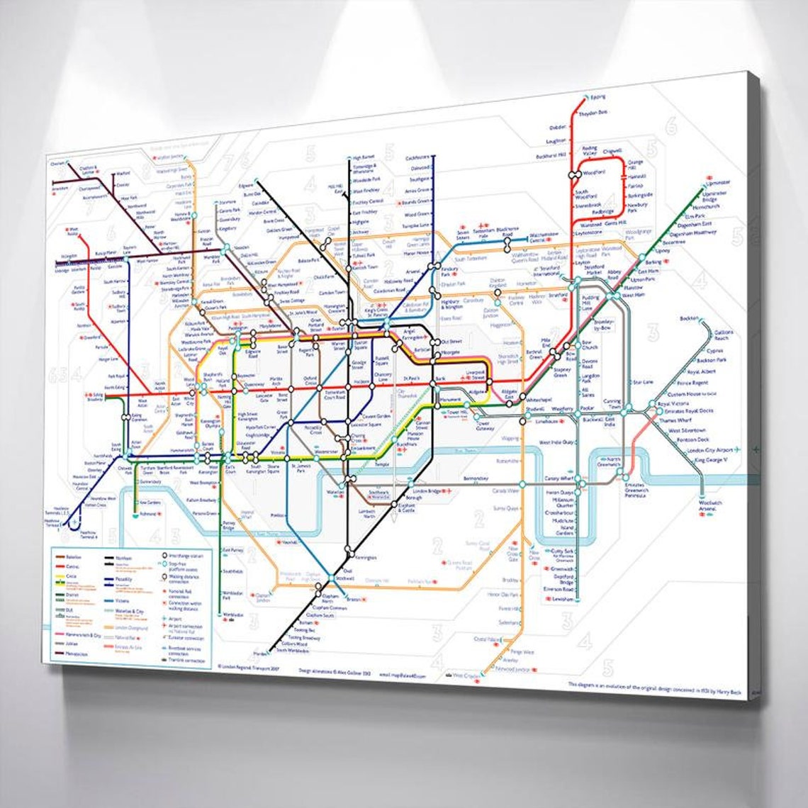 London Underground Map Canvas Wall Art Print Wall Hanging London