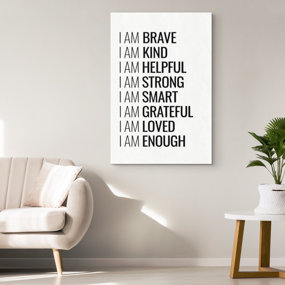 Affirmations Canvas Art, Inspirational Quote Wall Decor - Etsy