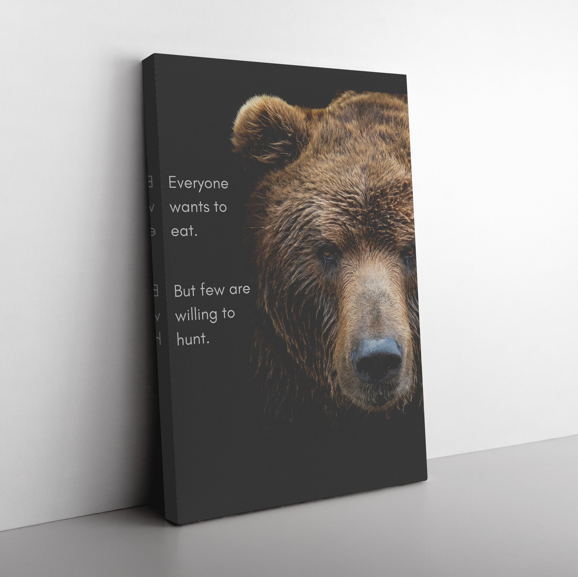 Bear Hunt Canvas / Motivational Poster Art / Success Canvas / Hustle ...