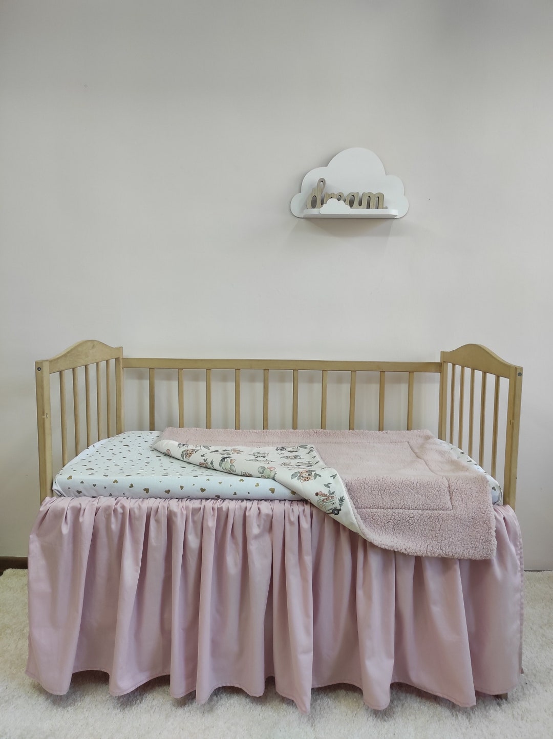 Baby Crib Skirt, Cot Skirt, Crib Skirt for Baby Room Decor, Baby Crib ...