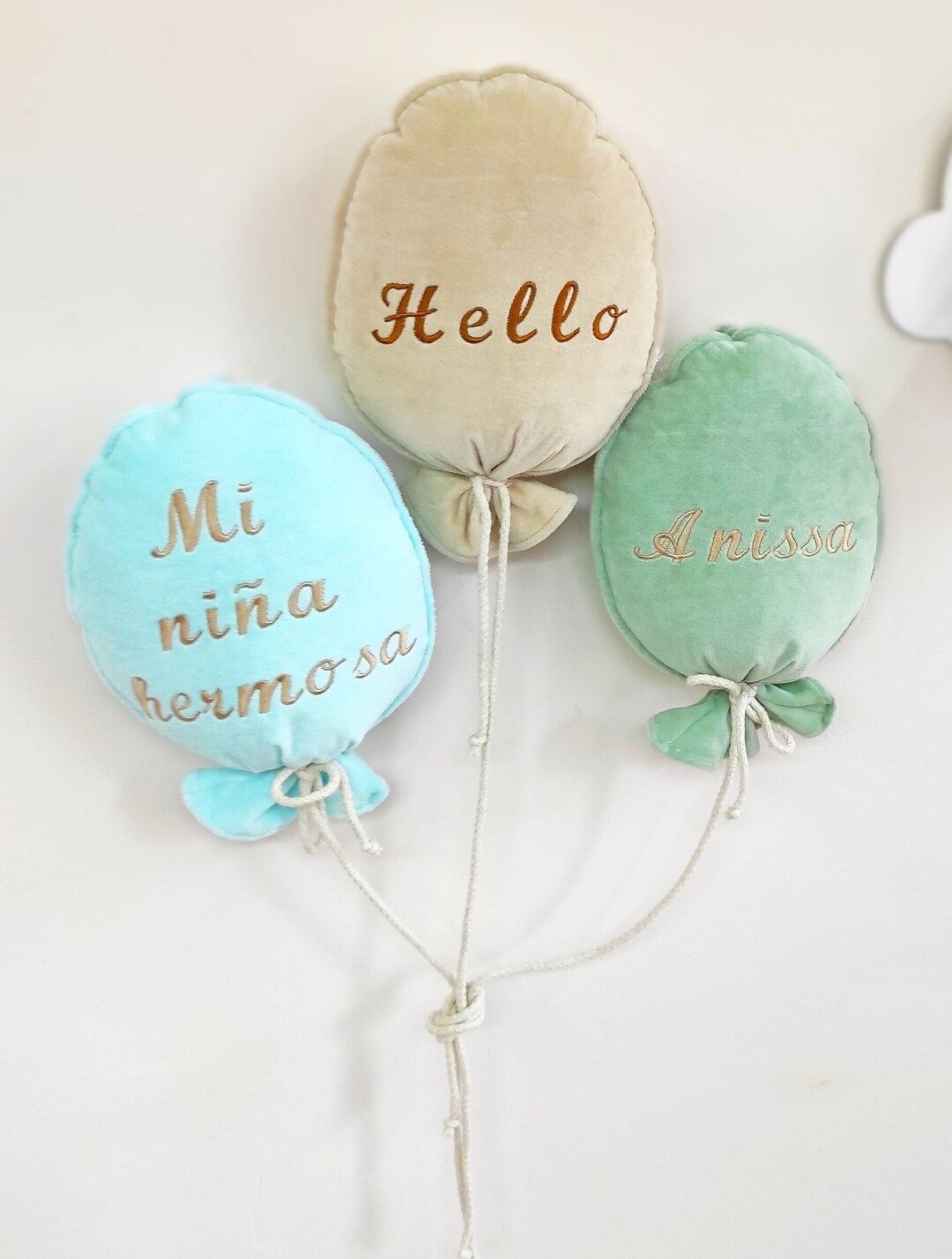 Name Baby Balloon Garland, Fabric Balloons for Baby Shower, Toddlers ...
