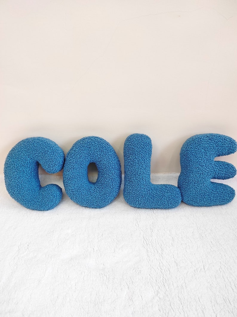 Personalized Baby Letter Pillow Bouclé Fabric Letters - Etsy