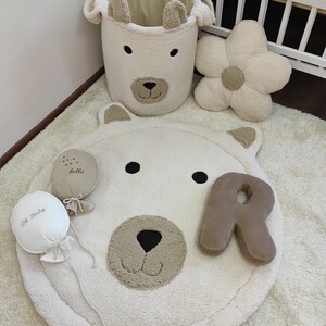 Soft Plush Teddy Bear Nursery Rug, Cute Animal Rug for Baby Nursery ...