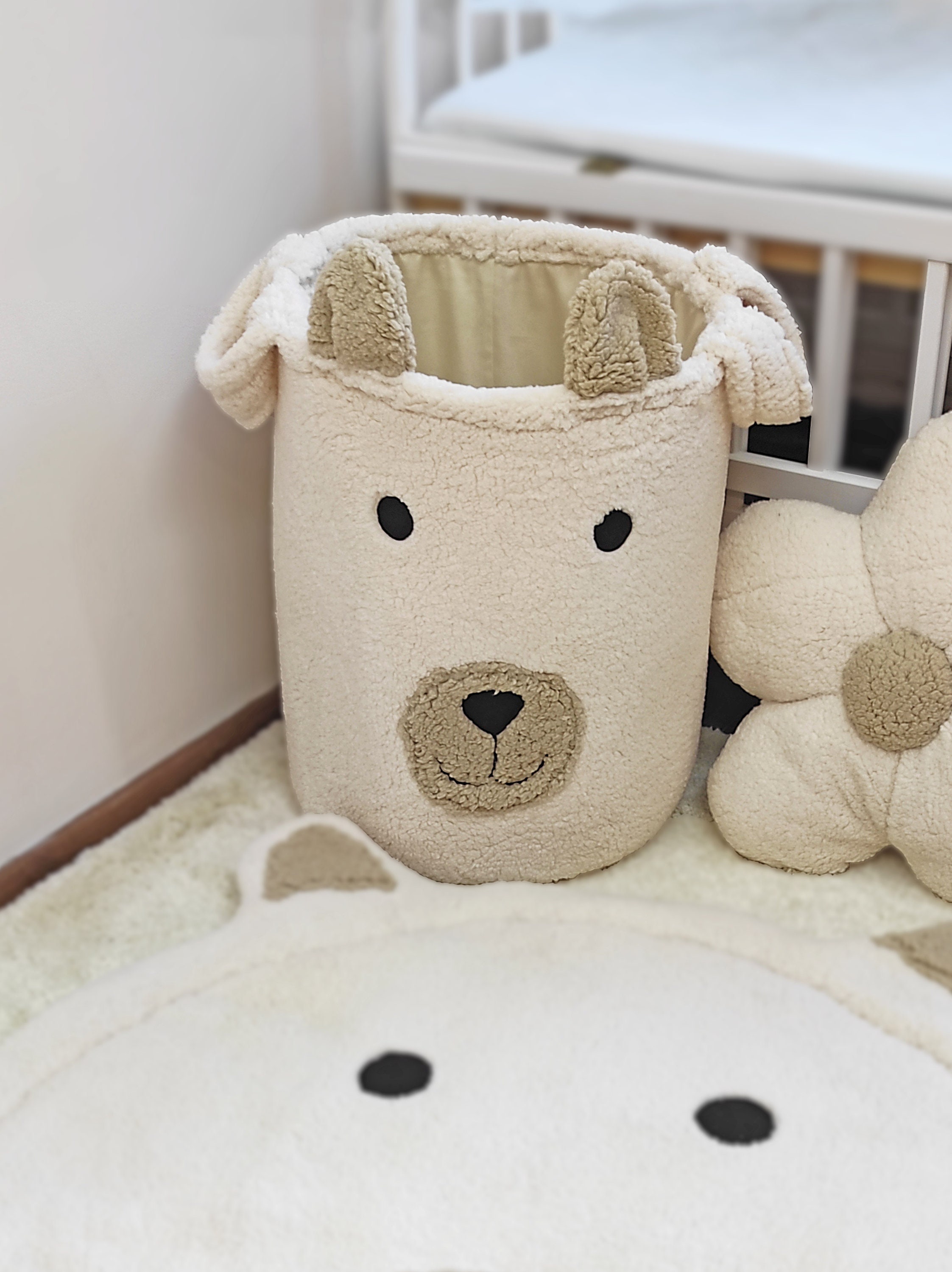 Soft Plush Teddy Bear Nursery Rug, Cute Animal Rug for Baby Nursery ...