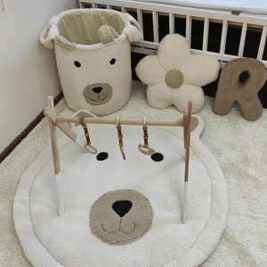 Soft Plush Teddy Bear Nursery Rug, Cute Animal Rug for Baby Nursery ...