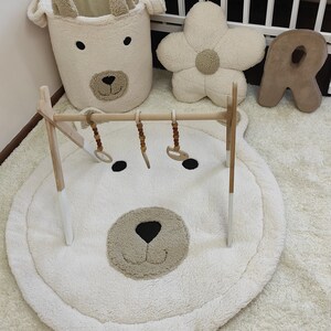 Soft Plush Teddy Bear Nursery Rug, Cute Animal Rug for Baby Nursery ...