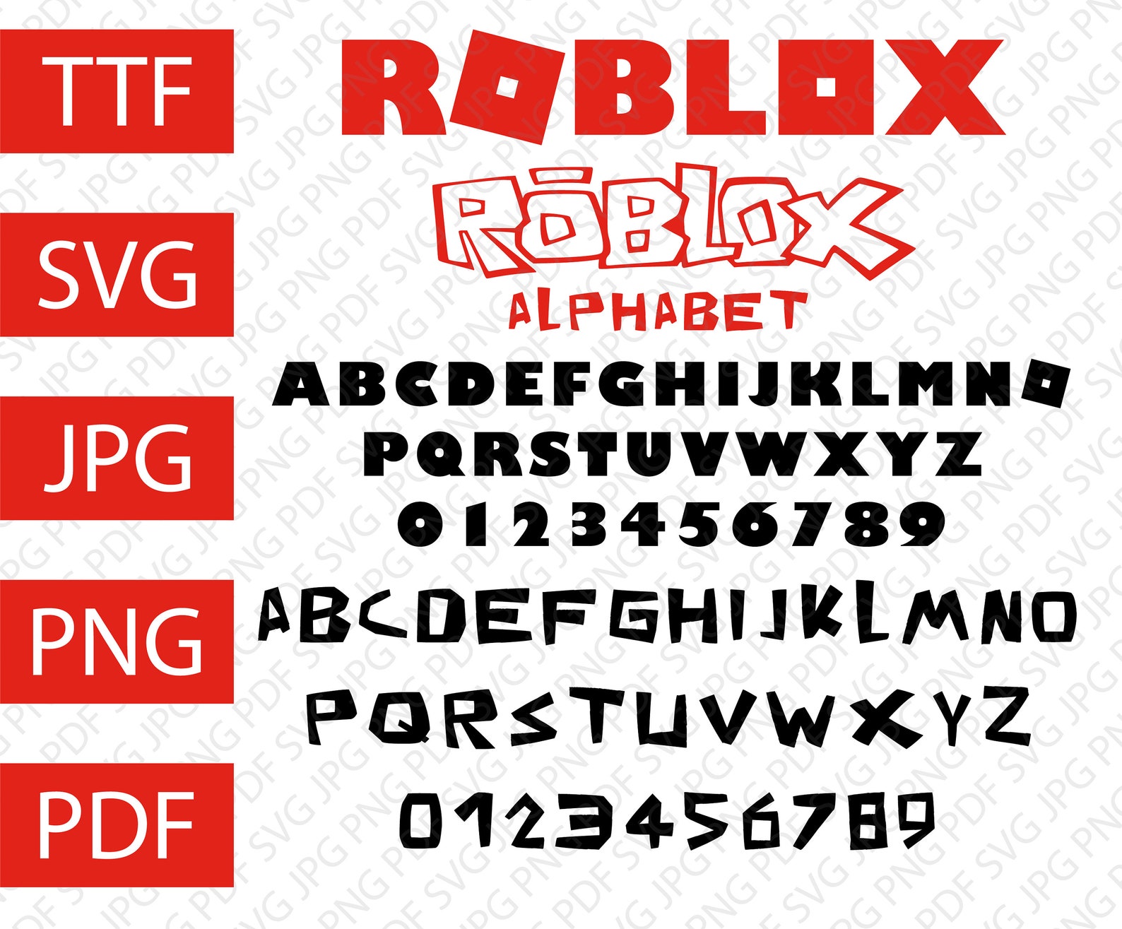 Roblox Alphabet Fuente Letras Números Logos Svg Jpg | Etsy