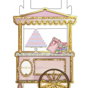 Parisian Patisserie Cart With Macarons Favor Box - Etsy