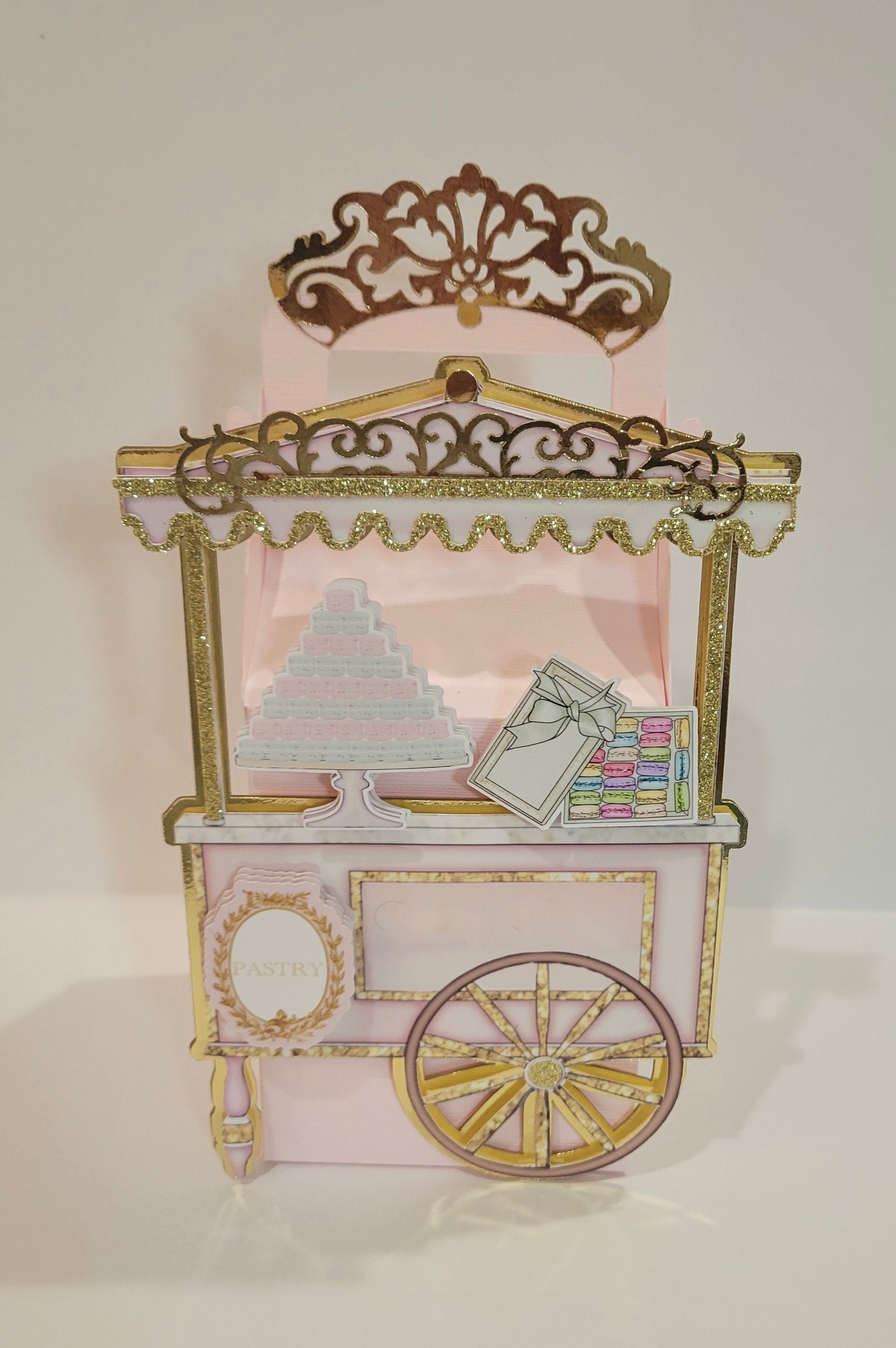 Parisian Patisserie Cart With Macarons Favor Box | Etsy