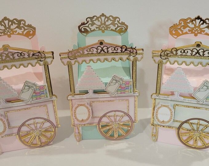 Parisian Patisserie Cart With Macarons Favor Box - Etsy