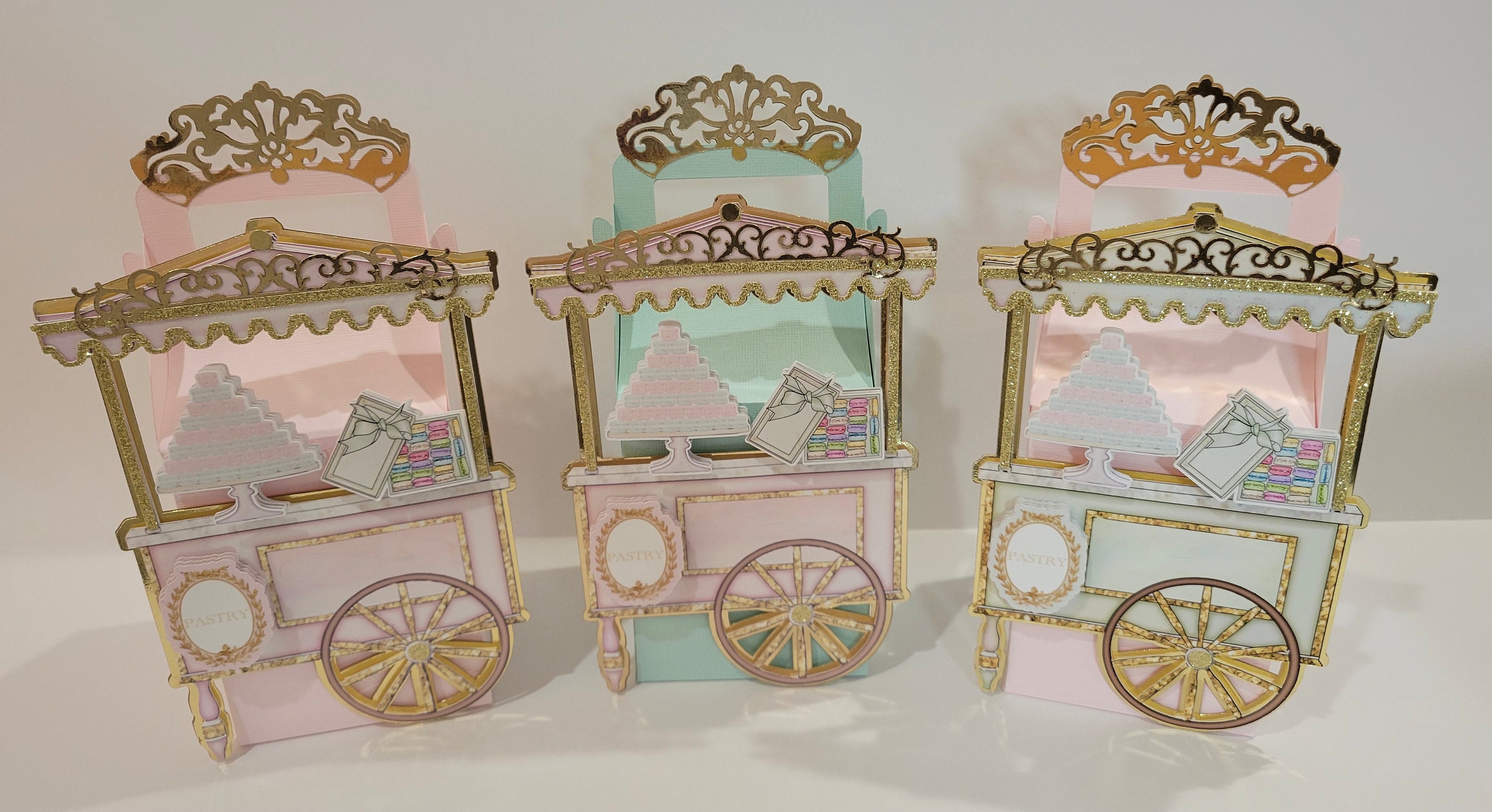 Parisian Patisserie Cart With Macarons Favor Box | Etsy