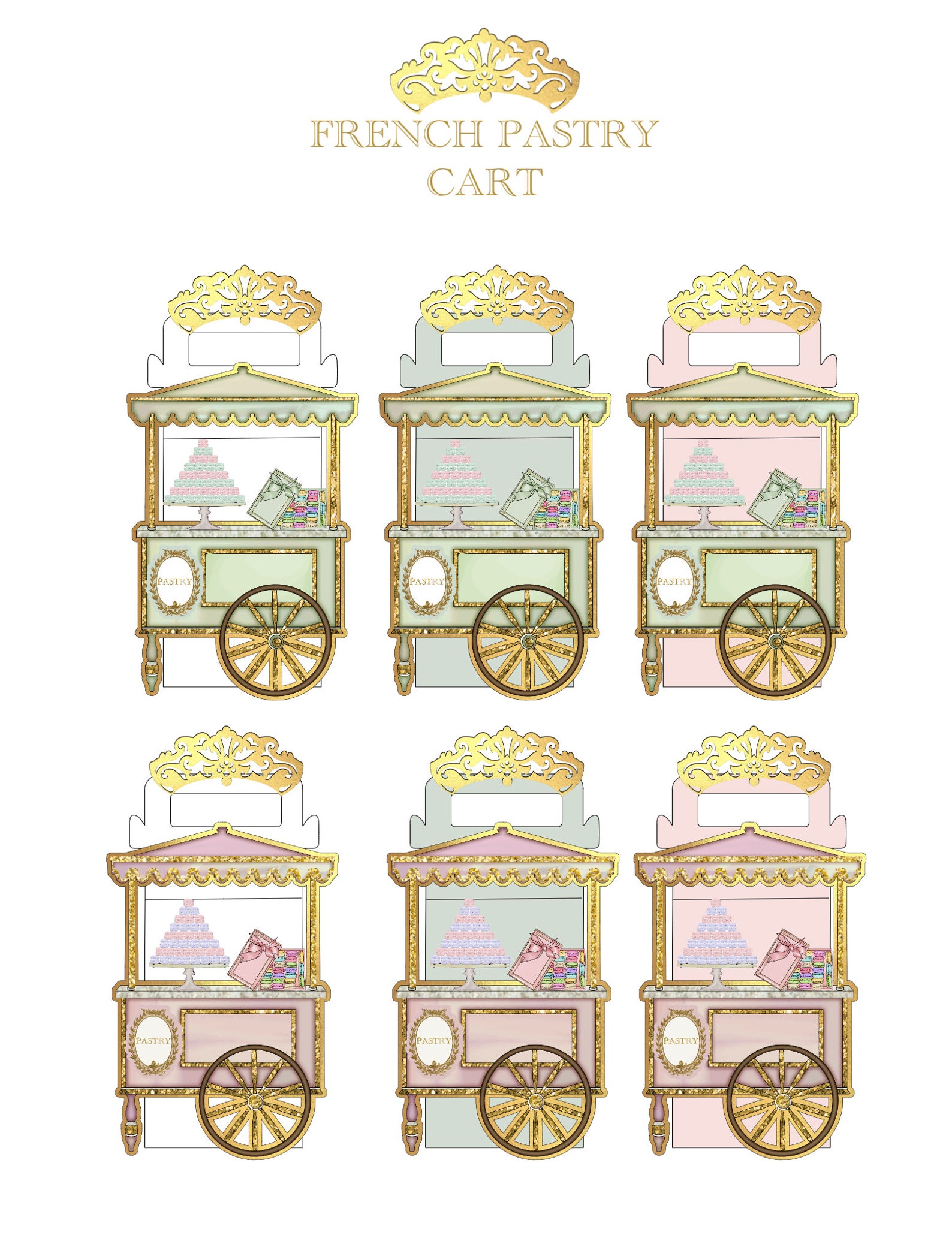 Parisian Patisserie Cart With Macarons Favor Box | Etsy