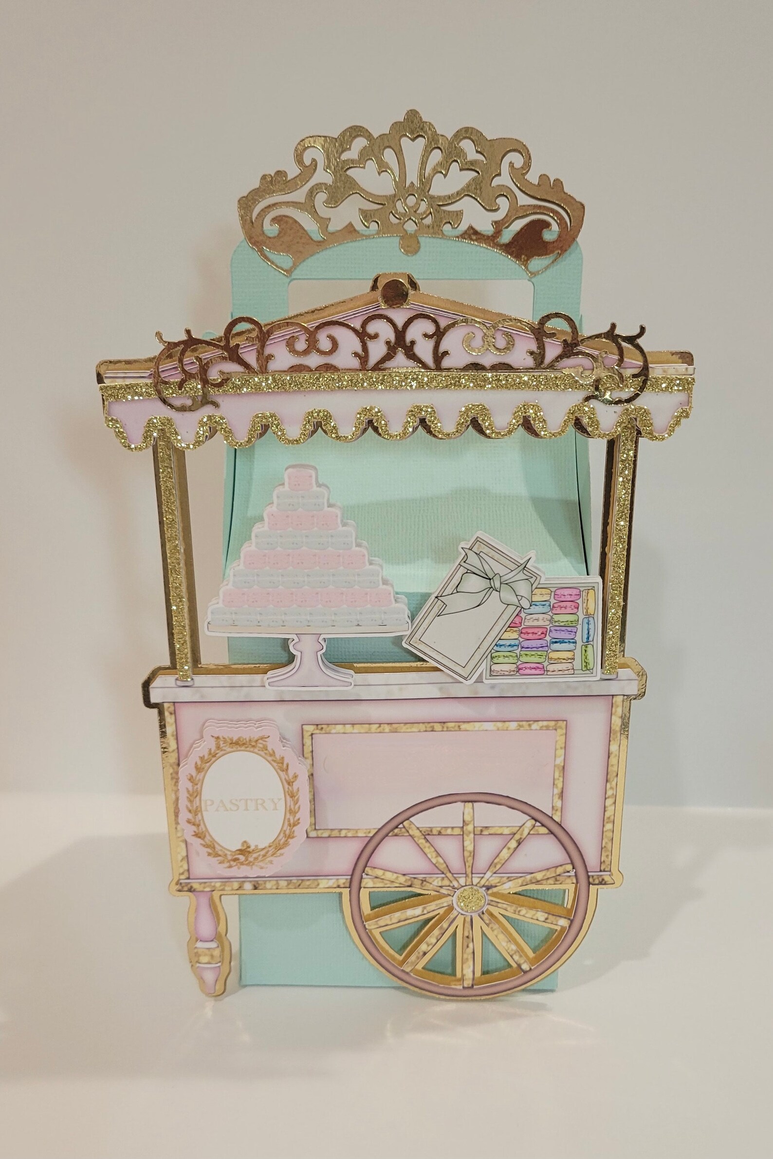 Parisian Patisserie Cart With Macarons Favor Box | Etsy