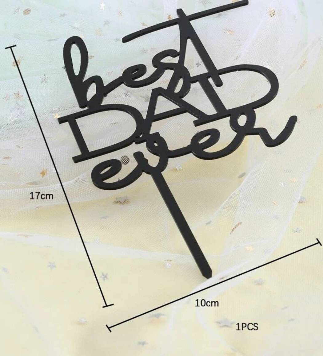 Best dad birthday cake topper in black | Etsy