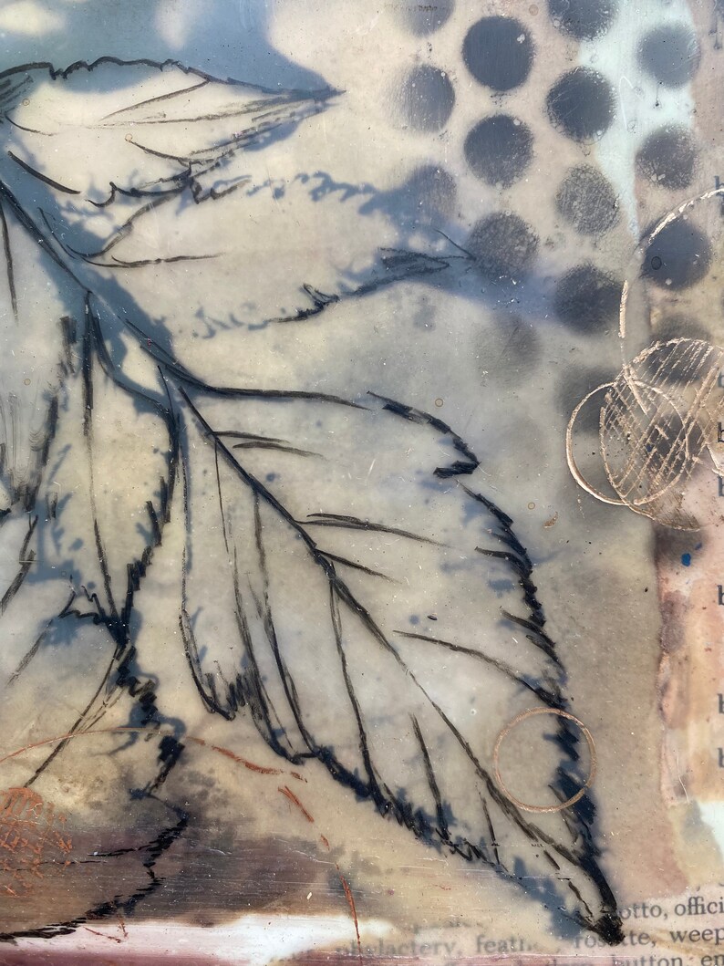 Ecoprint and Beeswax, Encaustic Artwork: Goldenrain - Etsy