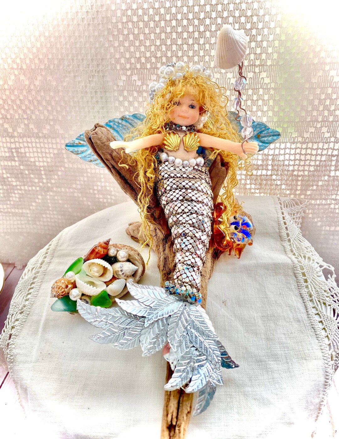 Agnola Mermaid Assemblage Angel of the Sea Angel Figure Assemblage ...