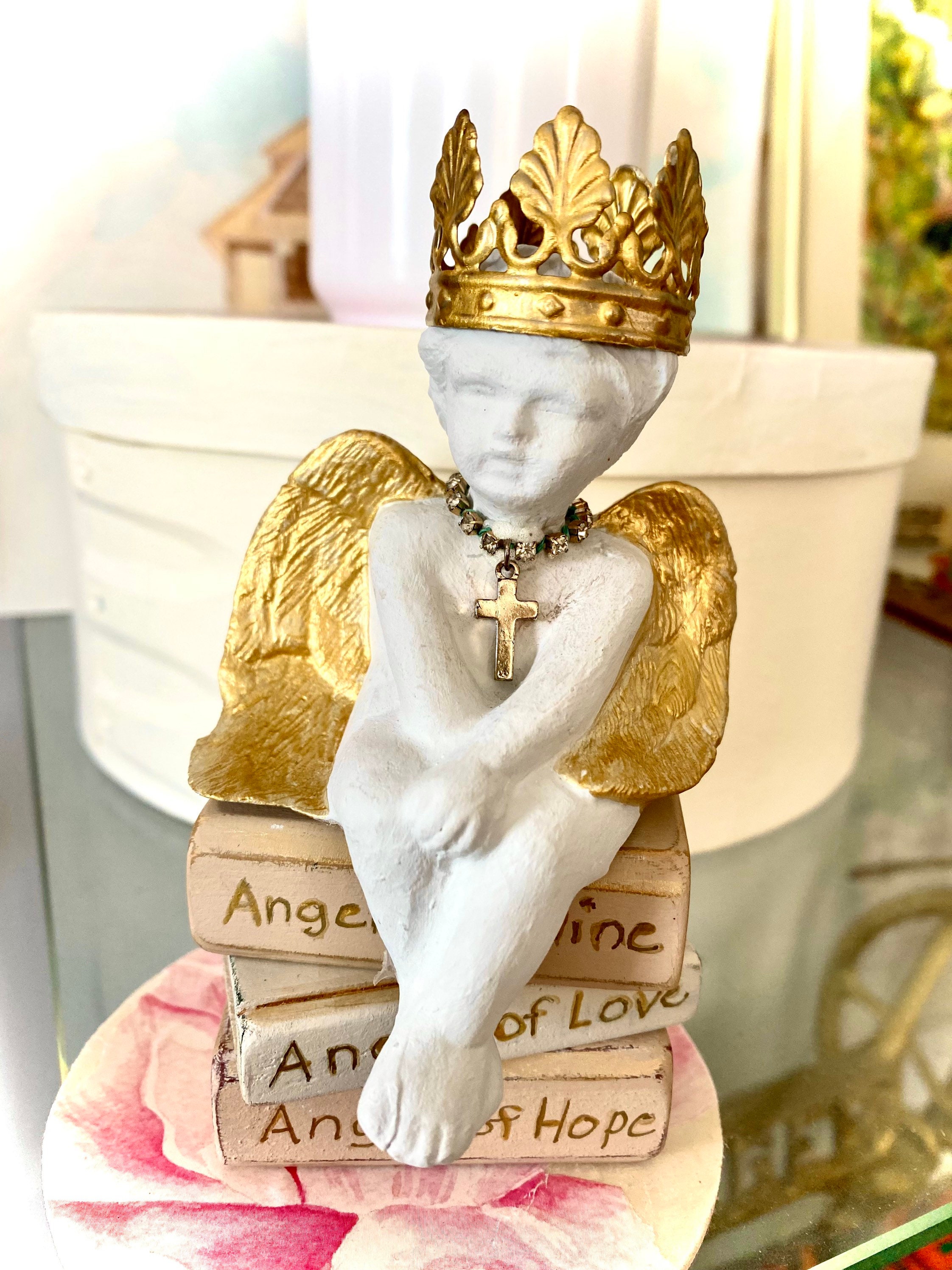 Cherub Angel of Mine. Hope and Love Sitting Angel Decor - Etsy