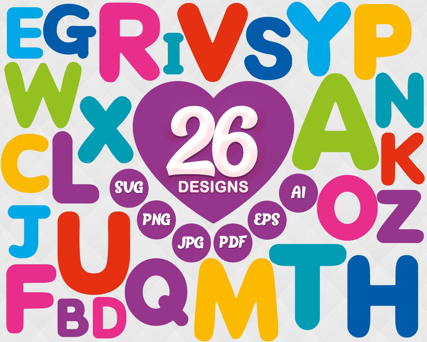 26 ALPHABET clip art vector clip art alphabet print | Etsy