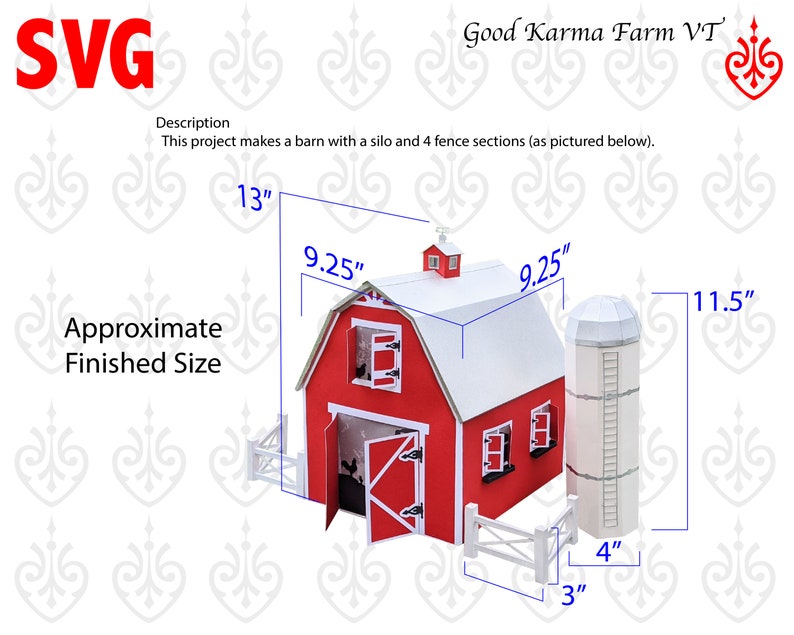 3D SVG File to Make a Barn, Silo and Fence. - Etsy