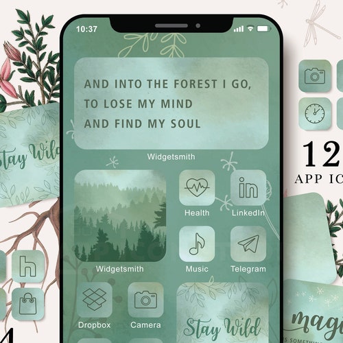 Ios 14 Green App Icons Aesthetic Icon Pack for Iphone App | Etsy