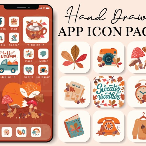 Fall Aesthetic Autumn Icons Autumn Aesthetic Fall Ios 14 - Etsy
