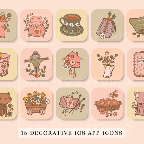 Cottagecore Aesthetic App Icons Ios Icons Iphone Icons - Etsy